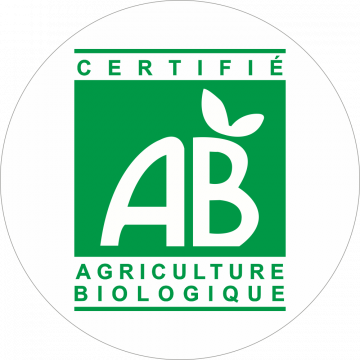 Adhésif rond Ø 49 mm label A.B. Agriculture Biologique vert sur blanc